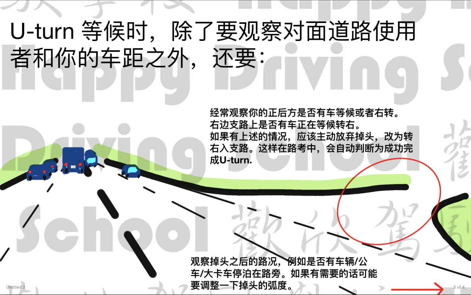 五个基本动作之U-Turn注意事项与技巧分享 - 欢欣驾驶