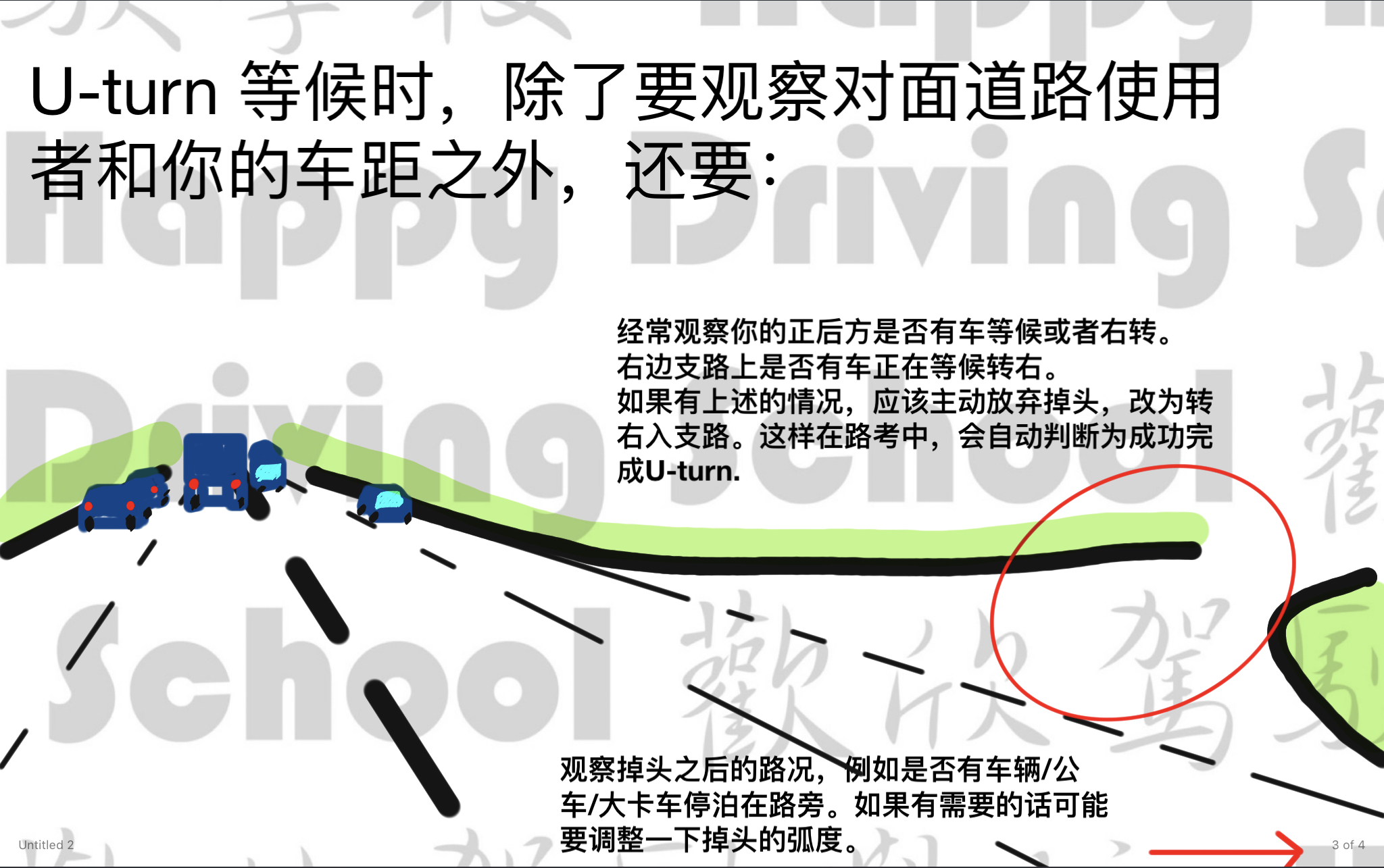 五个基本动作之U-Turn注意事项与技巧分享 - 欢欣驾驶